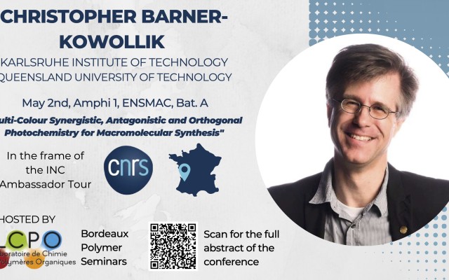 Prof. Christopher Barner-Kowollik will stop by LCPO for a special ...